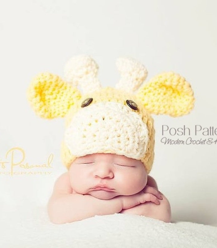 Giraffe Hat Crochet PATTERN - Crochet Hat Pattern – Posh Patterns
