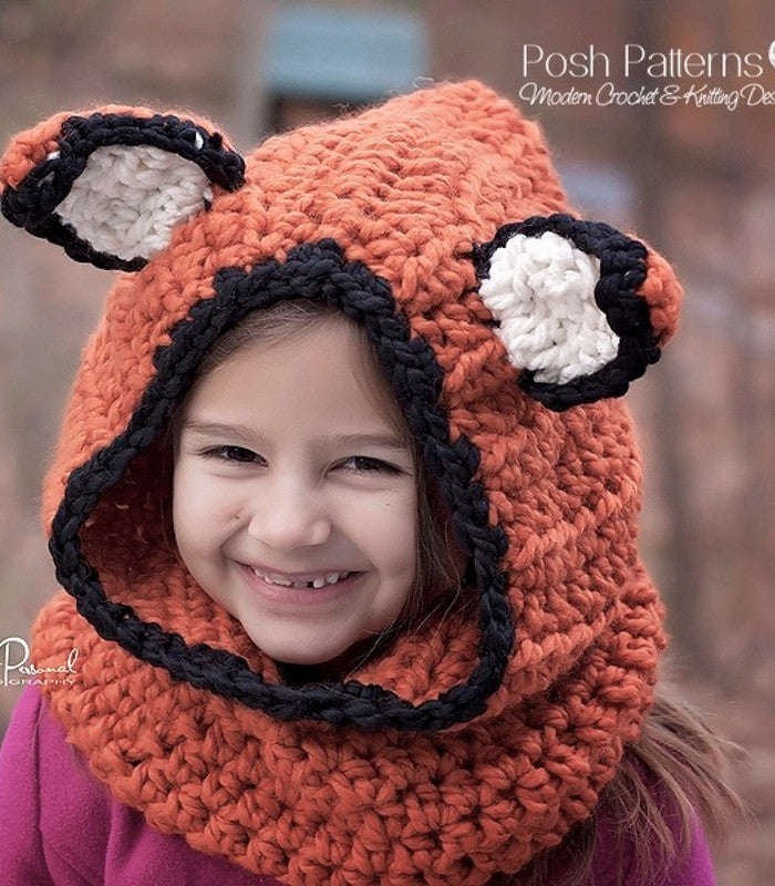 Crochet PATTERN - Fox Hood Cowl Crochet Pattern – Posh Patterns